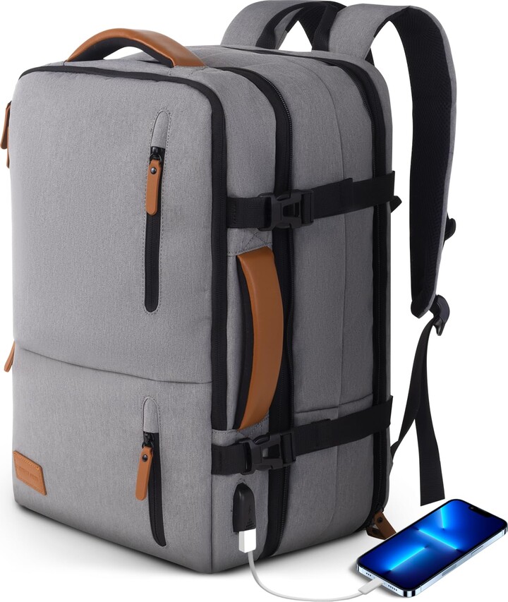 KINGSLONG Laptop Backpack Expandable 20L-35L Carry On Travel Backpack ...