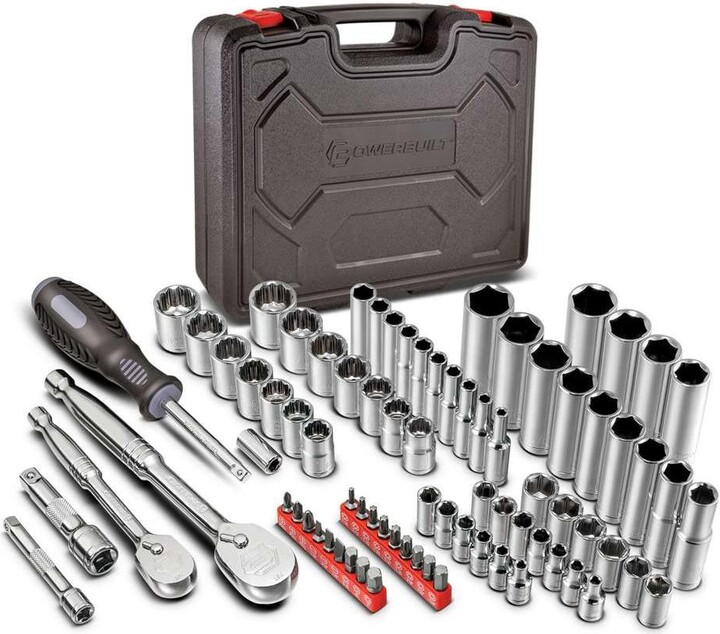 Powerbuilt 80 Piece Tool Set with Sockets, Ratchets, and Accessories in ...