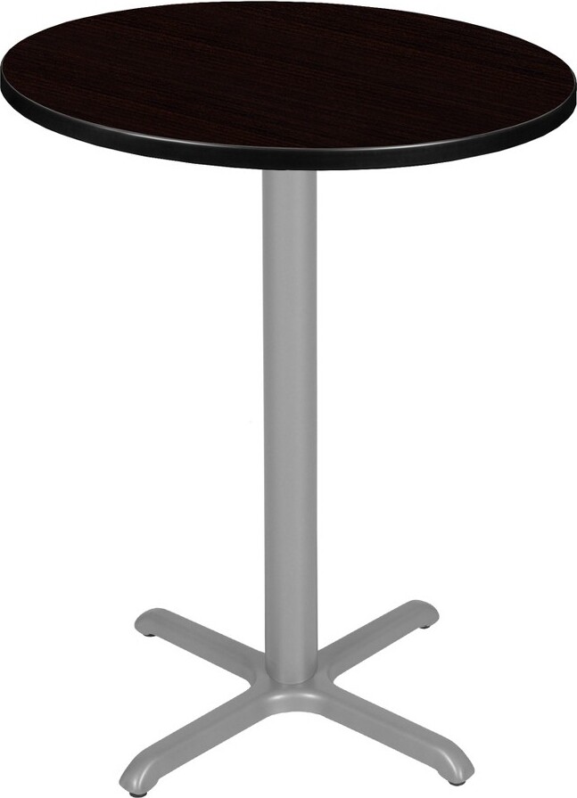 30" Via Cafe High Round X - Base Bar Height Table Espresso/Gray ...