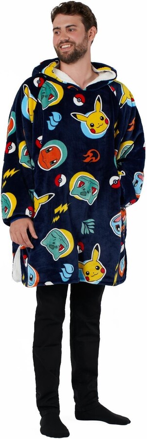 OHS Pokemon Oversized Hoodie Blanket Sherpa Fleece Wearable Throw ...