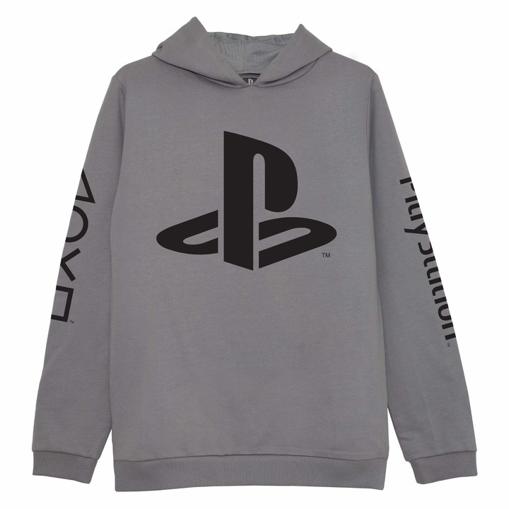 Popgear Playstation Logos Boys Pullover Hoodie Grey 5-6 Years | Ages 5 ...