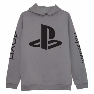 Popgear Playstation Logos Boys Pullover Hoodie Grey 5-6 Years | Ages 5 ...