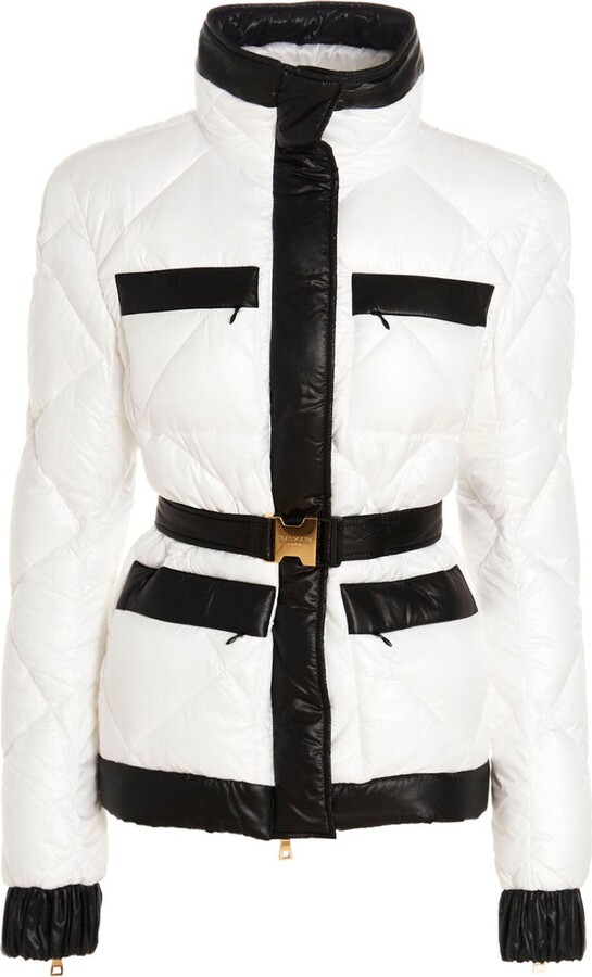 Balmain Logo button quilted puffer jacket - ShopStyle