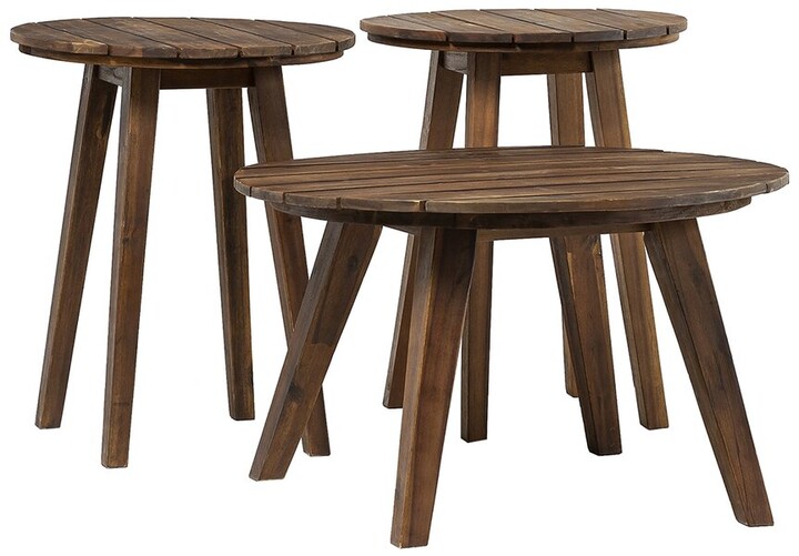 Hewson 3Pc Acacia Round Coffee Table And Side Tables - ShopStyle