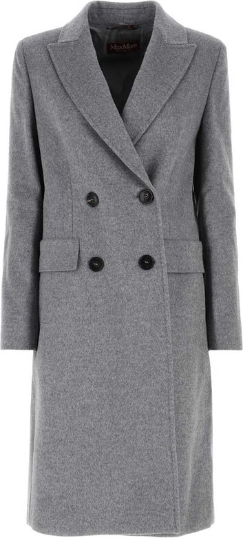 Studio Max Mara Double-Breasted Straight Fit Coat - ShopStyle