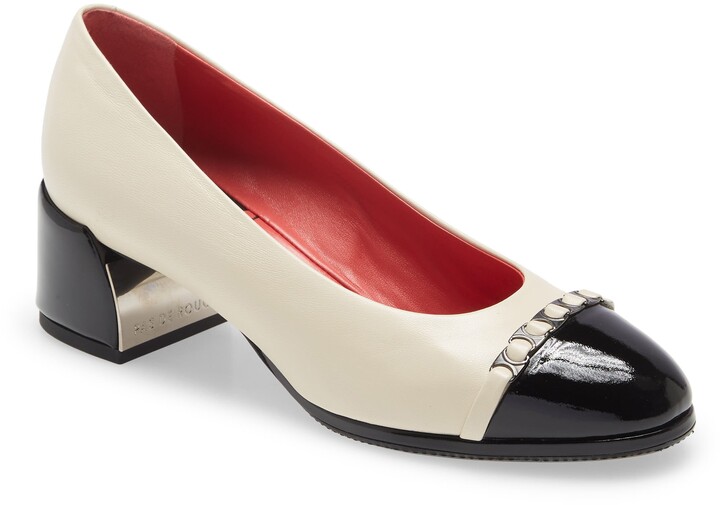 Pas De Rouge Daria Embellished Cap Toe Pump - ShopStyle