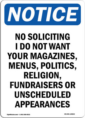 SignMission No Soliciting Sign - ShopStyle Desks