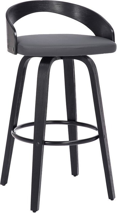 30 Inch Bar Stool with Curved Open Back and Swivel Mechanism - ShopStyle