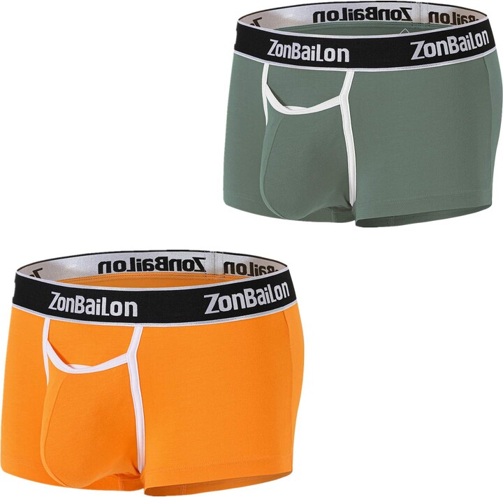 ZONBAILON Bamboo Men's Underwear Comfy Boxer Briefs for Men Pouch ...