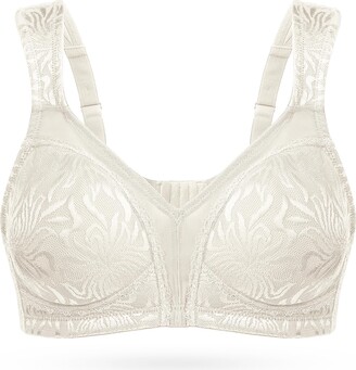 WingsLove Women's Full Cup Minimizer Bra Wide Straps Non-Wired No ...