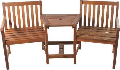 Northlight 70" Acacia Jack and Jill Chair with Table Outdoor Patio Set ...
