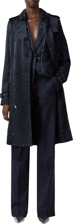 Burberry Kensington Crystal Studded Trench Coat - ShopStyle