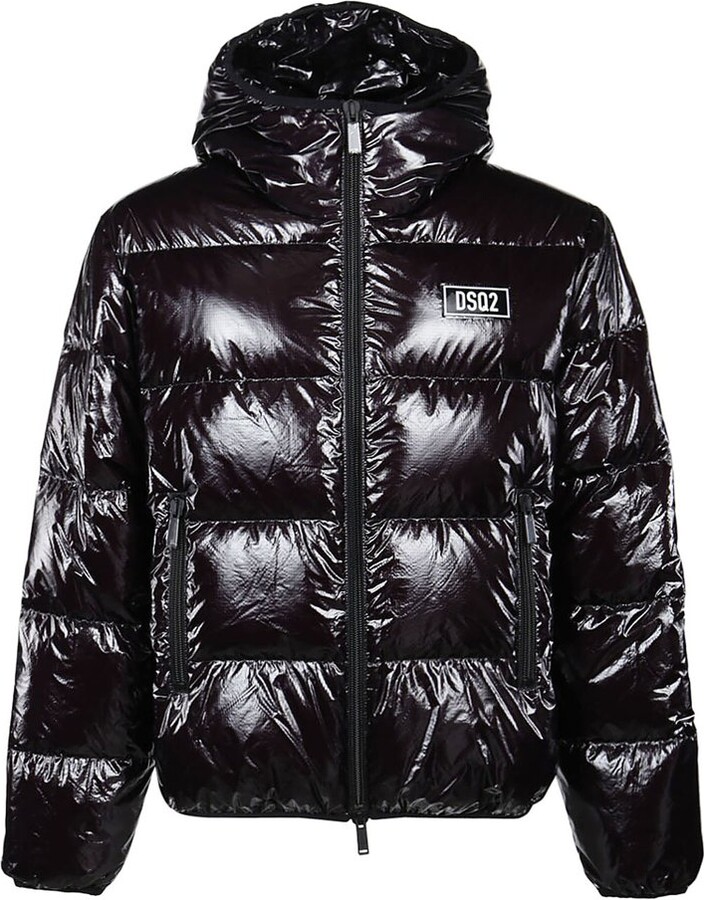DSQUARED2 Logo Patch Hooded Down Jacket - ShopStyle
