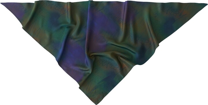 Lost Pattern NYC - "Brooklyn" Triangle Silk Scarf - Green - ShopStyle ...