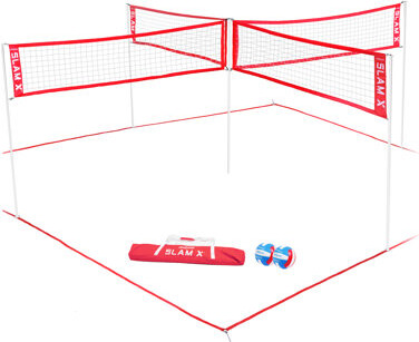 GoSports Slam X 4 Way Volleyball Game Set - Ultimate Backyard & Beach ...