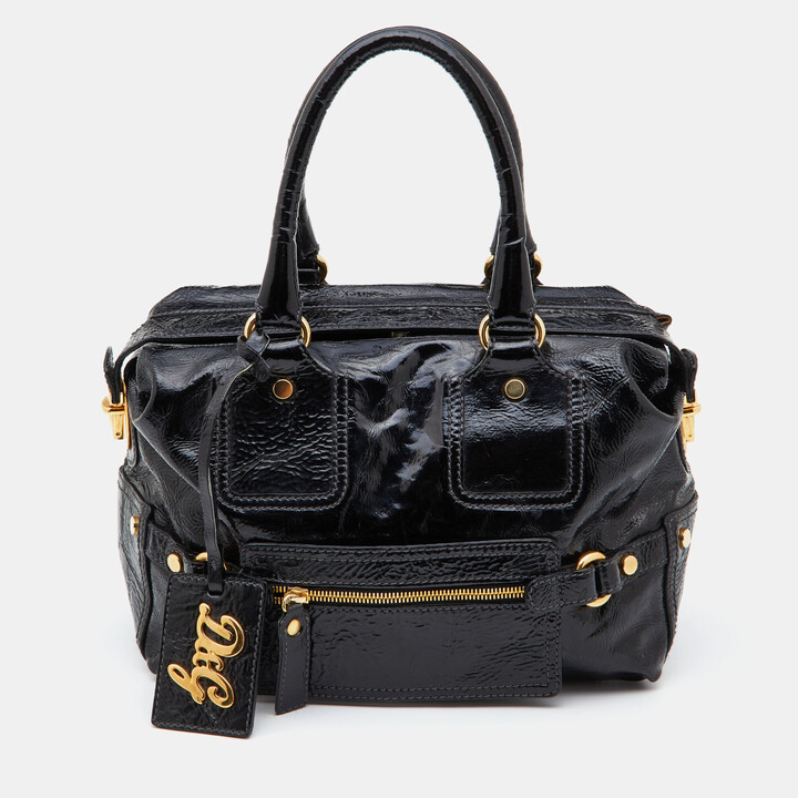 Dolce & Gabbana Black Patent Leather Frame Front Pocket Bag - ShopStyle