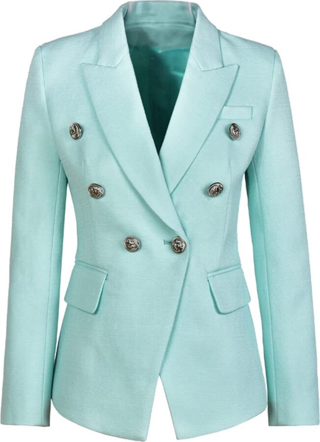 Hcclijo Designer European American Women Slim Quality Double Breasted ...