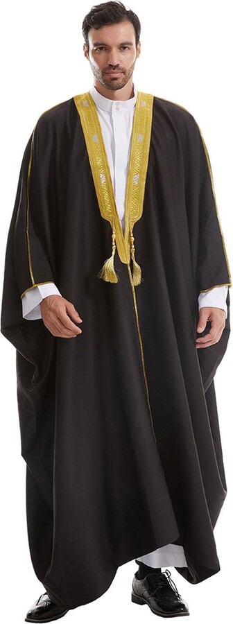 Generisch Kaftan Men's Long Linen Shirt Sheikh Costume Ihram Nightdress ...