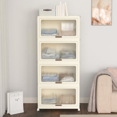 Rebrilliant 4 Tier Plastic Storage Bins With Lids 230QT, Stackable ...