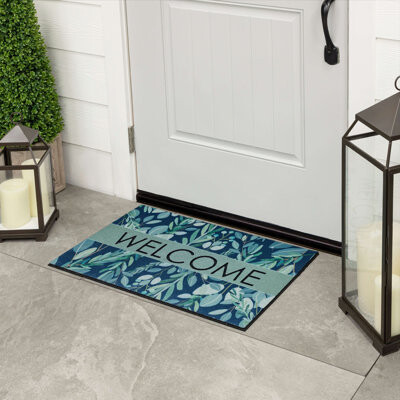 Mohawk Home Peaceful Eucalyptus Sage Green Floral Indoor/Outdoor ...