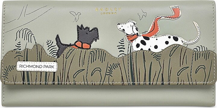 Radley London Dogs in Grass Large Flapover Leather Wallet - ShopStyle