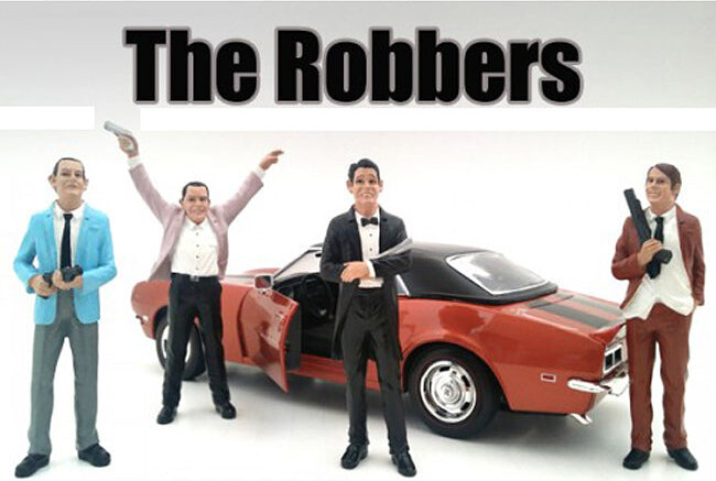 "The Robbers" 4 Piece Figure Set For 1:24 Scale Models by American ...