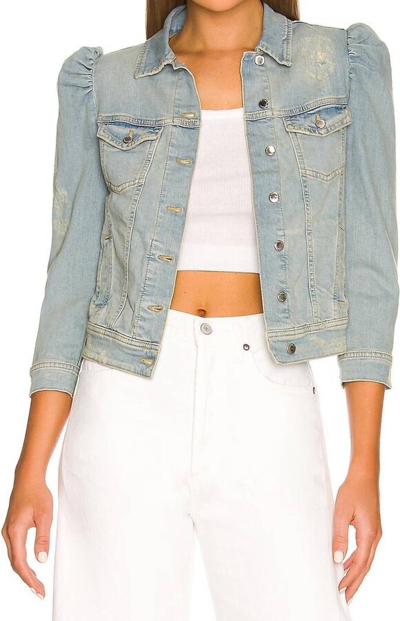 retrofete Ada Puff Sleeve Denim Jacket in Porcelain Blue - ShopStyle