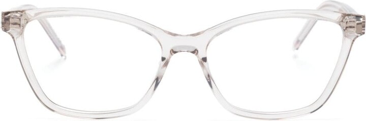 Saint Laurent Eyewear Transparent Rectangle-Frame Glasses - ShopStyle ...