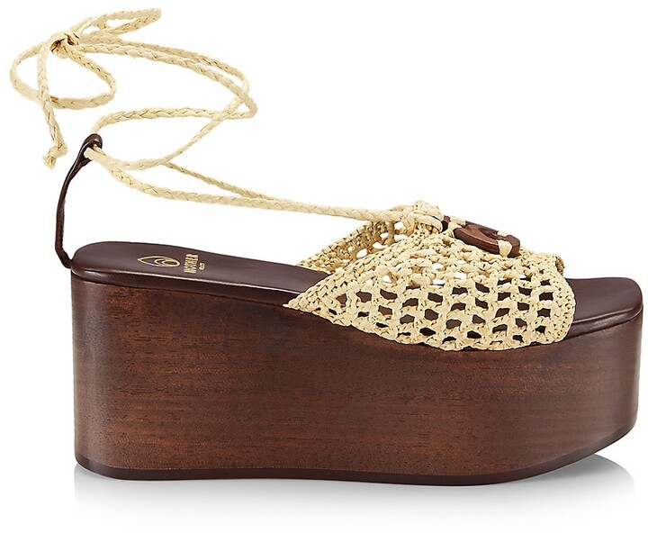 Brother Vellies Abbi Raffia Flatform Sandals - ShopStyle