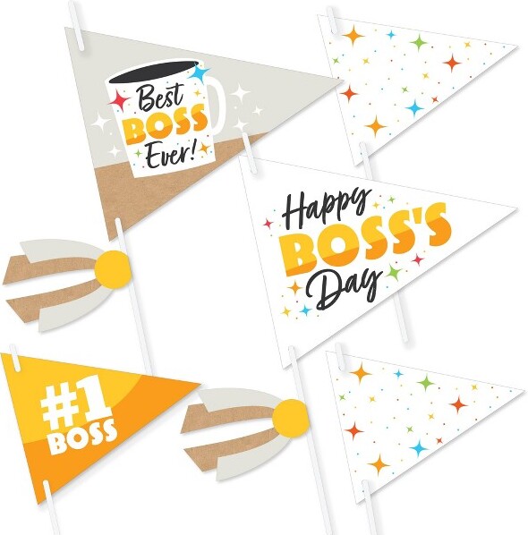 Big Dot of Happiness Happy Boss's Day - Triangle Best Boss Ever Photo ...