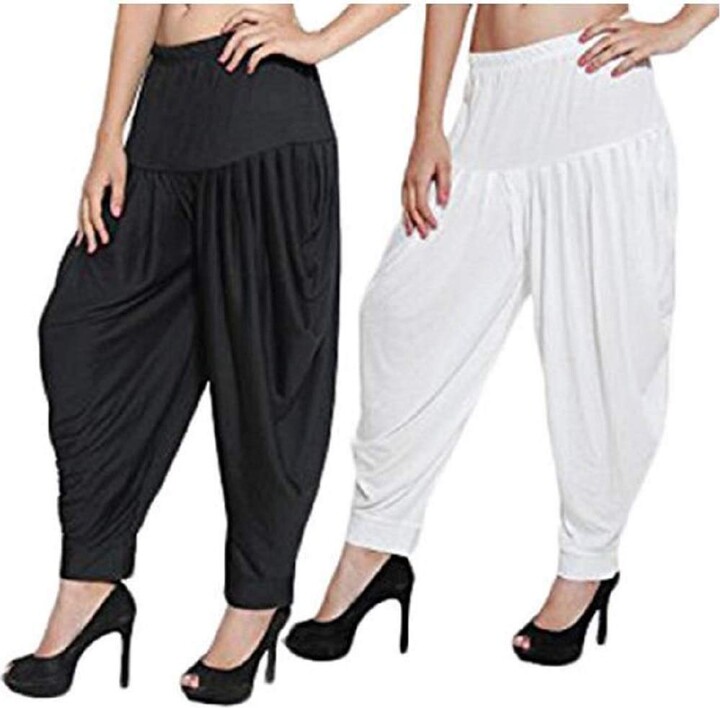 Sharvgun Plain Punjabi Patiala Salwar Viscose Lycra Trouser Indian ...
