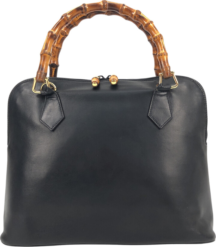 Gucci Bamboo leather handbag - ShopStyle Shoulder Bags