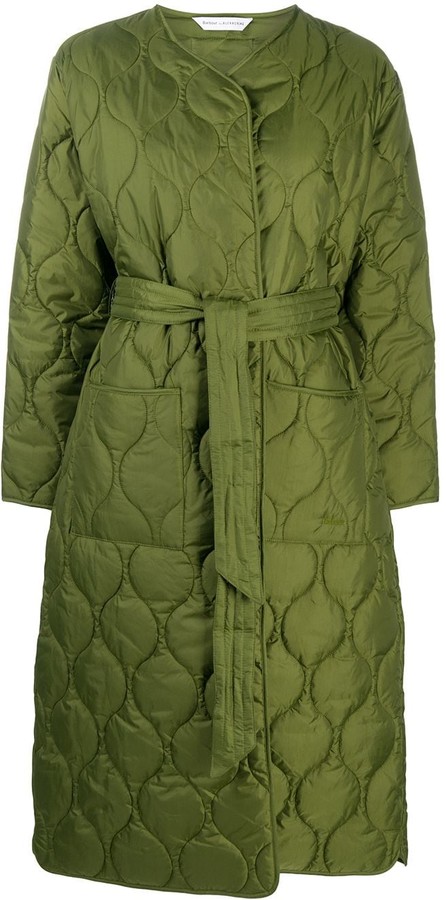 Barbour x Alexa Chung Martha collarless quilted coat - ShopStyle