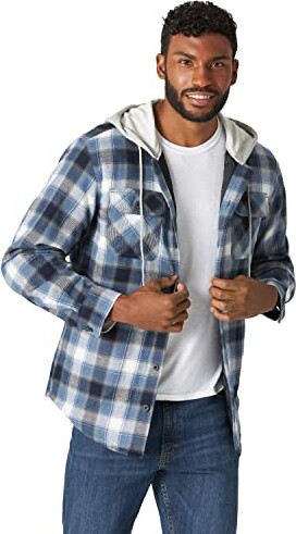 Wrangler Authentics Men's Authentics Quilted Flannel Shirt Jacket ...
