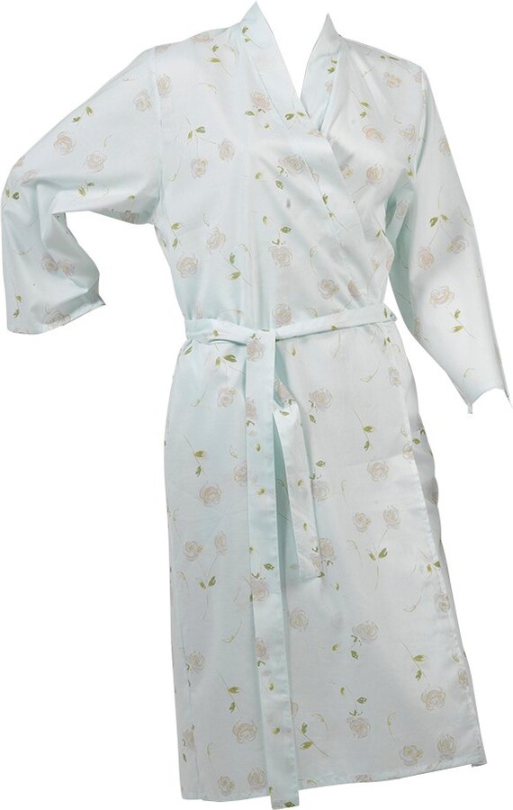 Slenderella Ladies Floral Wrap Around Dressing Gown 100% Cotton House ...