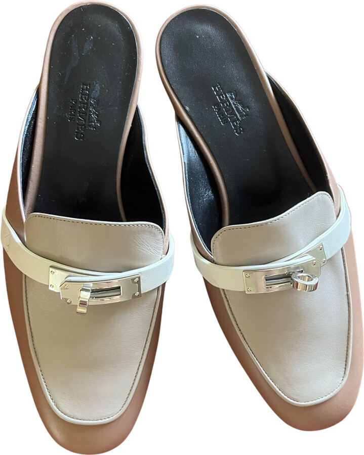 Hermes Leather mules & clogs - ShopStyle