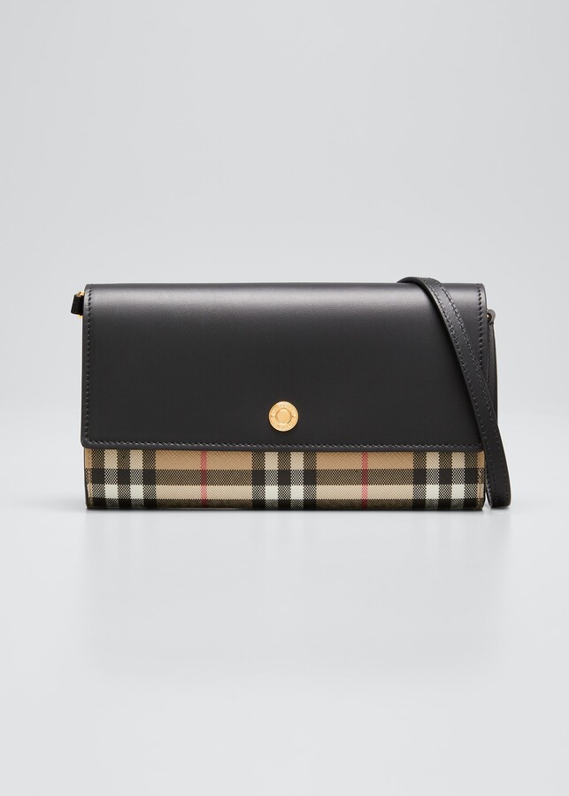 Burberry Hannah Check Leather Crossbody Wallet - ShopStyle