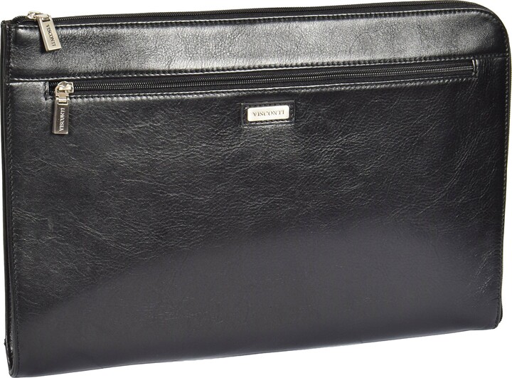 A1 FASHION GOODS Real Leather Zip Around Folio Bag A4 Document Holder ...