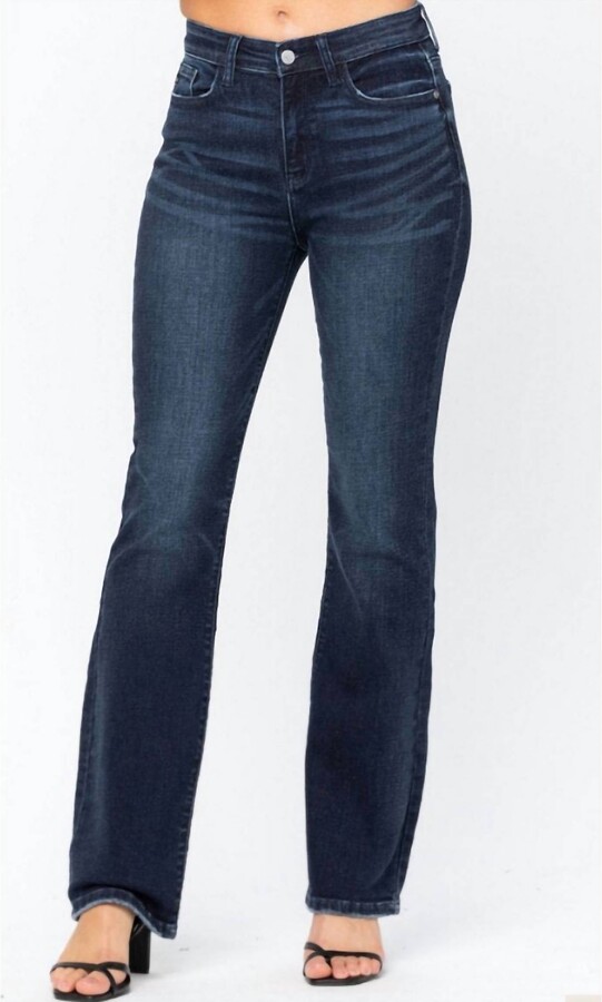 Judy Blue High Waist Slim Bootcut Jeans In Dark Wash Shopstyle