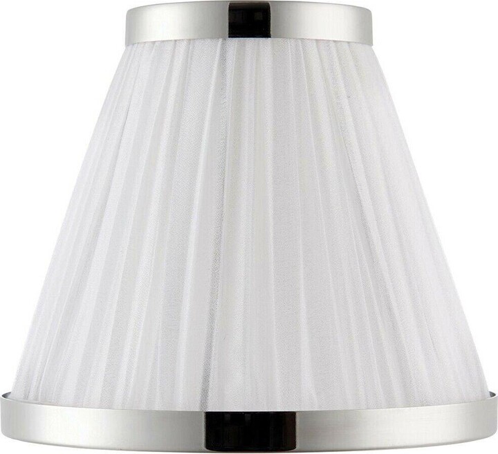 Loops 8" Luxury Round Tapered Lamp Shade White Pleated Organza Fabric ...