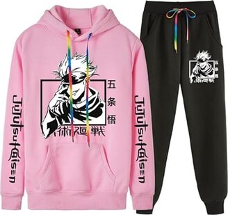 HongwenStore Anime Jujutsu Kaisen Hoodies Pants Two Piece Set Gojo ...