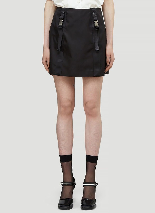Prada Logo Enameled Mini Skirt - ShopStyle