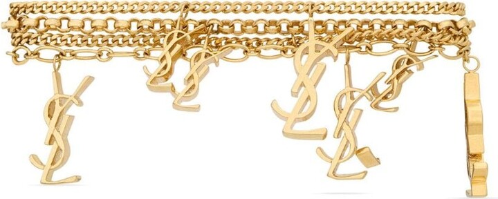 Saint Laurent Multi Cassandre logo charm bracelet - ShopStyle