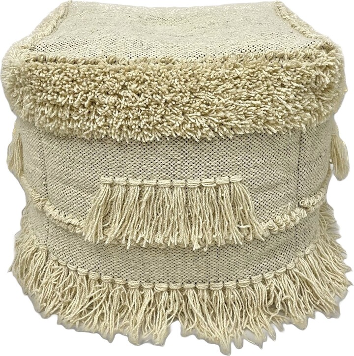 Dunelm Kaikoo Fringe Pouffe Cream - ShopStyle Poufs