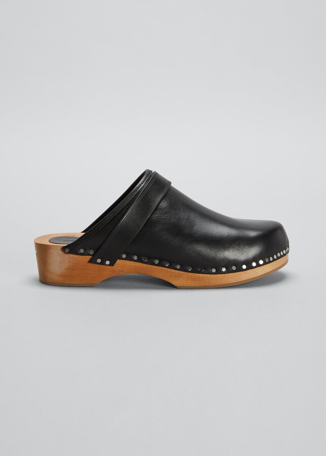 Isabel Marant Thalie Leather Clogs - ShopStyle