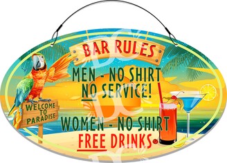 Etsy Tiki Bar Rules Sign, Backyard Décor Signs, Beach Welcome Patio ...