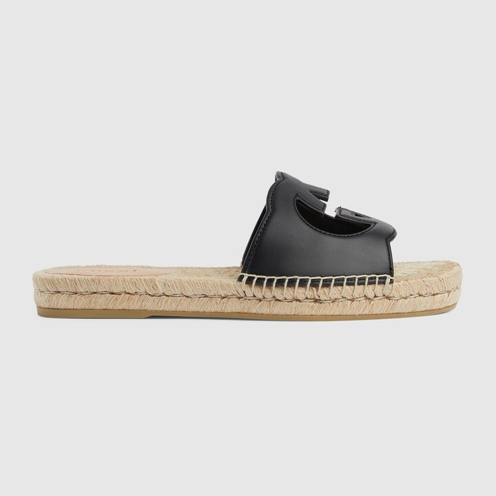 Gucci Men's Interlocking G cut-out slide sandal - ShopStyle
