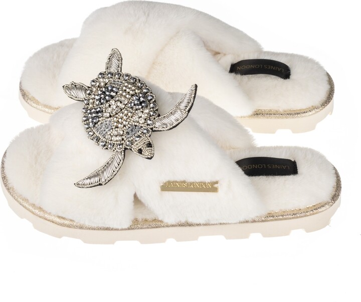 LAINES LONDON - Ultralight Chic Slipper Sliders With Artisan Silver ...