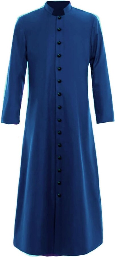 Iuyhau Clergy Roman Cassock for Men Halloween Playing Costume Adults ...