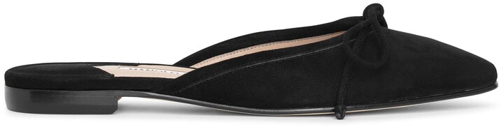 Manolo Blahnik Ballerimu black suede flat mule - ShopStyle